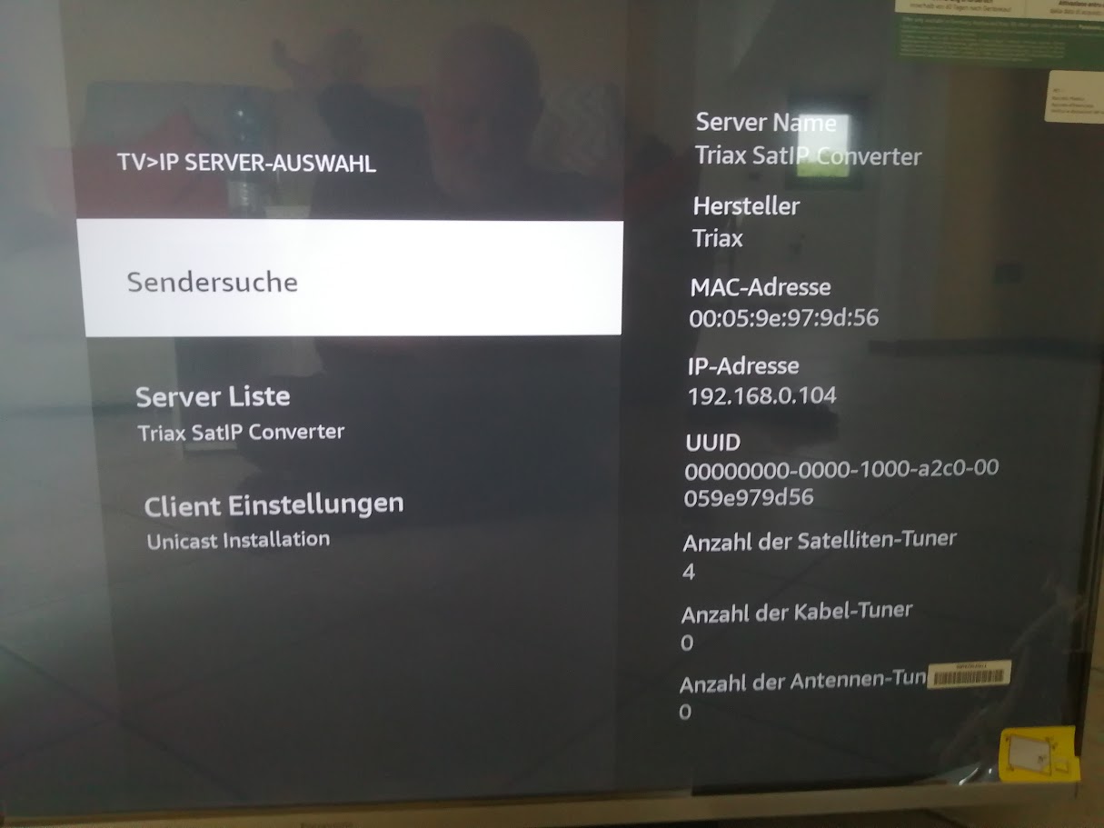 Panasonic W93A - Sat>IP kein Signal | DIGITAL FERNSEHEN Forum